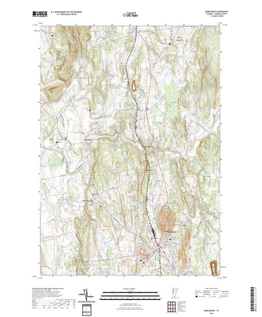 US Topo 7.5-minute map for Middlebury VT – American Map Store