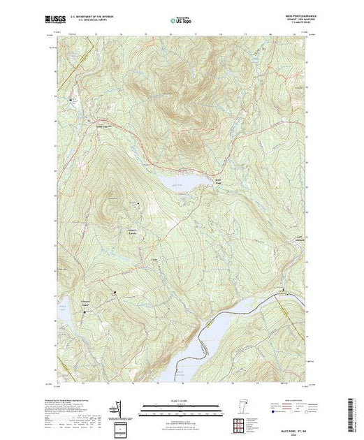 US Topo 7.5-minute map for Miles Pond VTNH – American Map Store