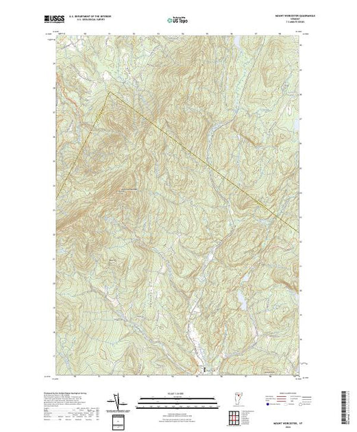 US Topo 7.5-minute map for Mount Worcester VT – American Map Store