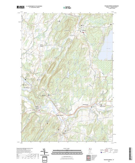 US Topo 7.5-minute map for Sheldon Springs VT – American Map Store