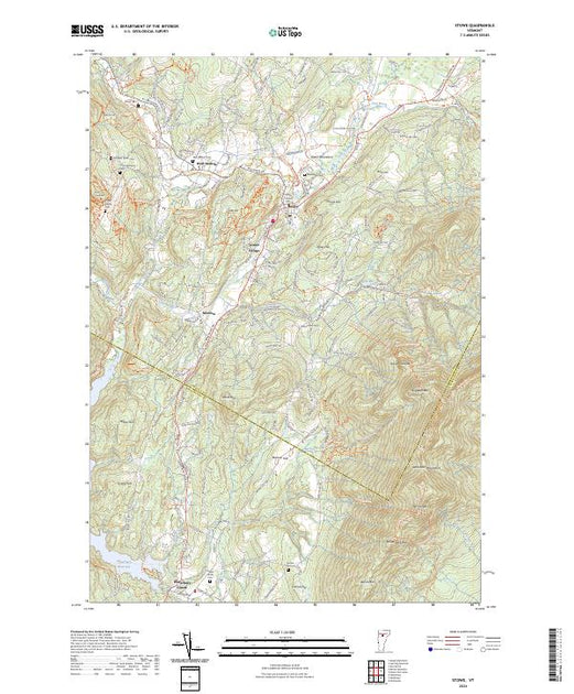 US Topo 7.5-minute map for Stowe VT – American Map Store