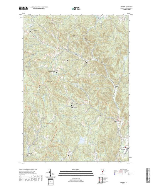 US Topo 7.5-minute map for Vershire VT – American Map Store