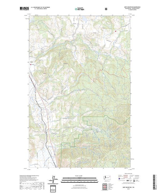 US Topo 7.5-minute map for Addy Mountain WA – American Map Store