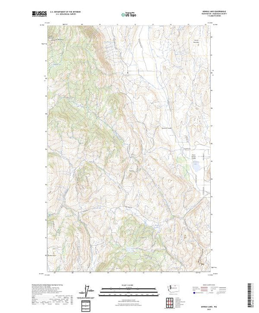 US Topo 7.5-minute map for Aeneas Lake WA – American Map Store