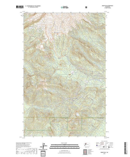 US Topo 7.5-minute map for Baker Pass WA – American Map Store