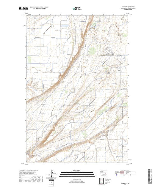 US Topo 7.5-minute map for Basin City WA – American Map Store