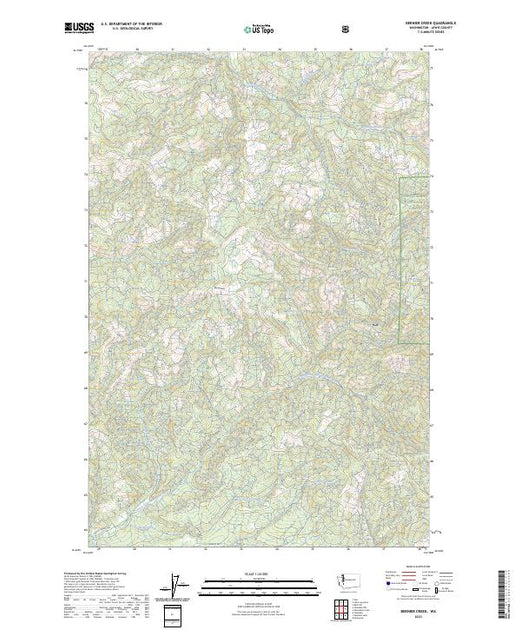 US Topo 7.5-minute map for Bernier Creek WA – American Map Store
