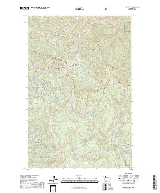 US Topo 7.5-minute map for Blewett Pass WA – American Map Store