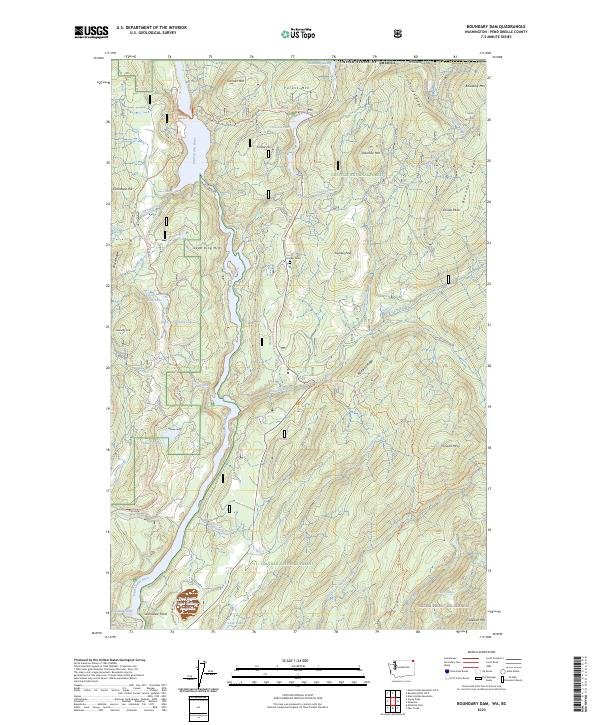 US Topo 7.5-minute map for Boundary Dam WABC – American Map Store