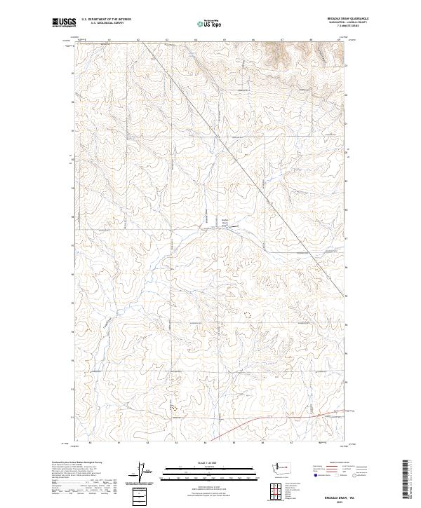 US Topo 7.5-minute map for Broadax Draw WA – American Map Store