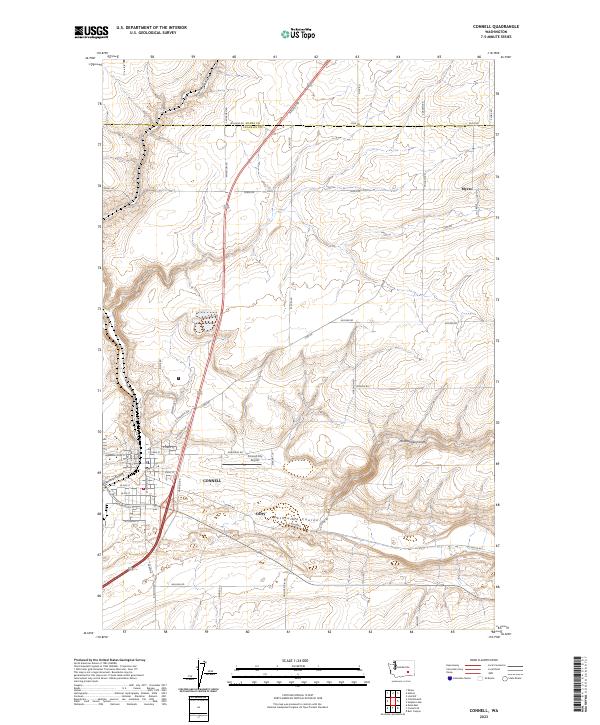 US Topo 7.5-minute map for Connell WA – American Map Store