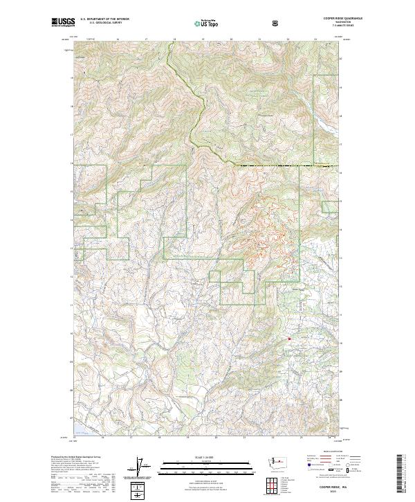 US Topo 7.5-minute map for Cooper Ridge WA – American Map Store