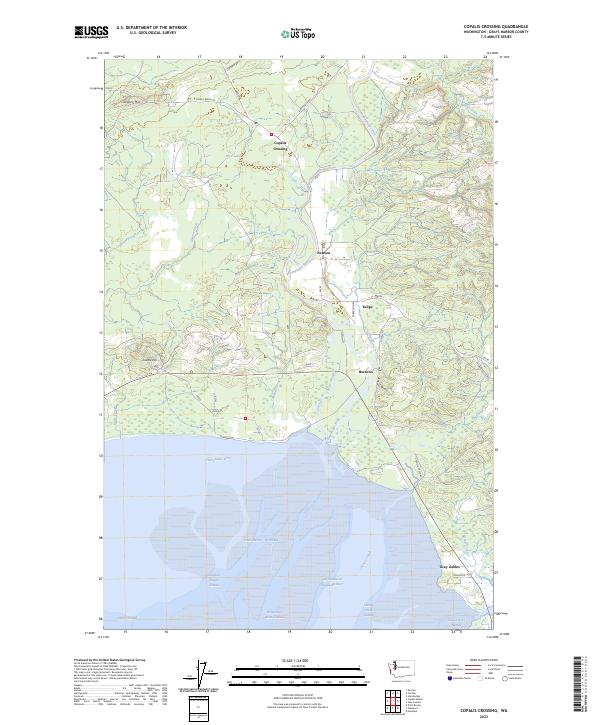 US Topo 7.5-minute map for Copalis Crossing WA – American Map Store
