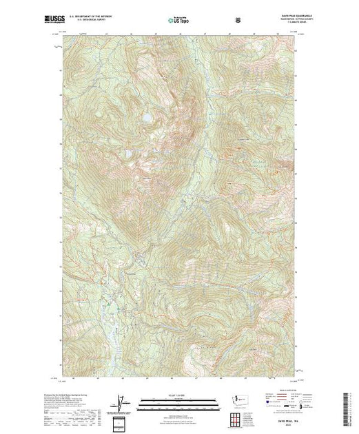 US Topo 7.5-minute map for Davis Peak WA – American Map Store
