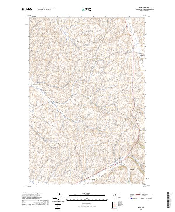 US Topo 7.5-minute map for Dixie WA – American Map Store