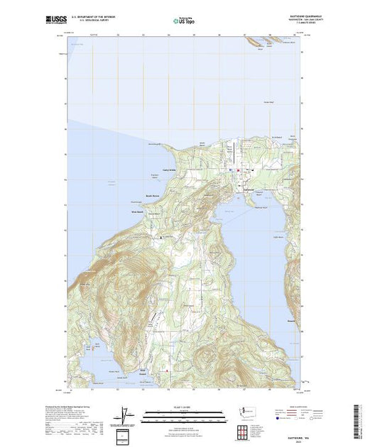 US Topo 7.5-minute map for Eastsound WA – American Map Store
