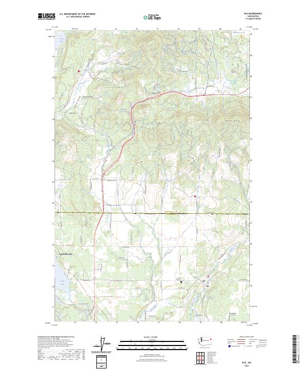 US Topo 7.5-minute map for Elk WA – American Map Store