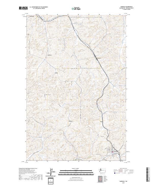 US Topo 7.5-minute map for Garfield WA – American Map Store