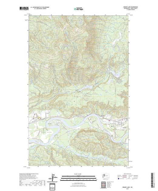 US Topo 7.5-minute map for Grandy Lake WA – American Map Store