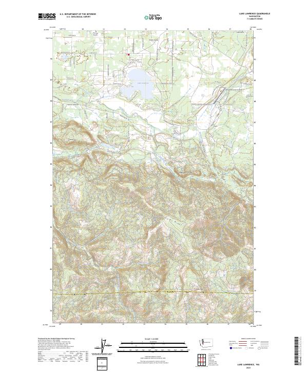 US Topo 7.5-minute map for Lake Lawrence WA – American Map Store