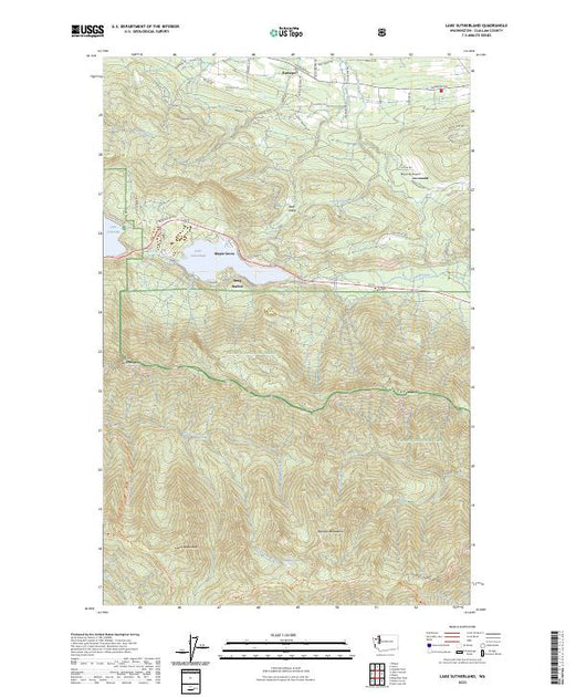 US Topo 7.5-minute map for Lake Sutherland WA – American Map Store