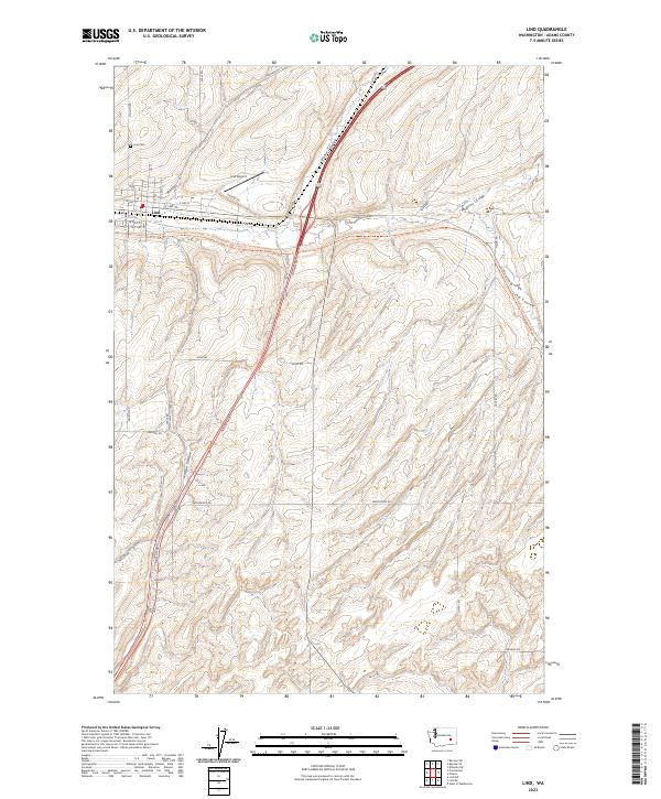 US Topo 7.5-minute map for Lind WA – American Map Store