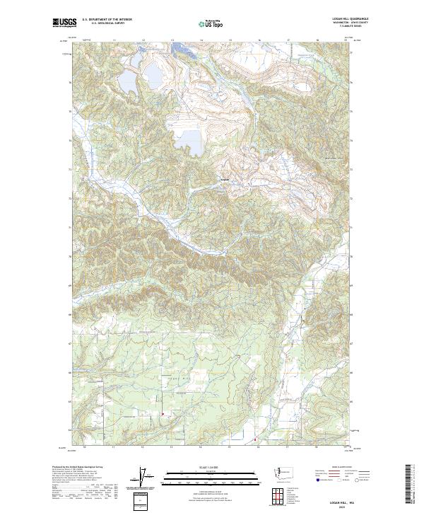 US Topo 7.5-minute map for Logan Hill WA – American Map Store