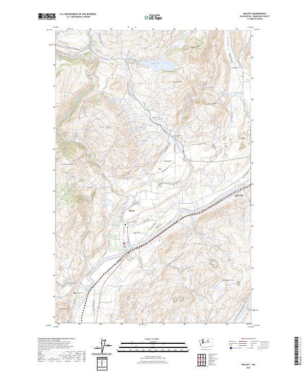 US Topo 7.5-minute map for Malott WA – American Map Store