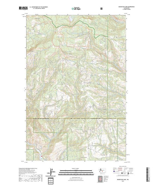 US Topo 7.5-minute map for Manastash Lake WA – American Map Store