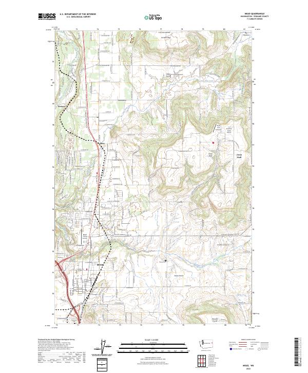 US Topo 7.5-minute map for Mead WA – American Map Store