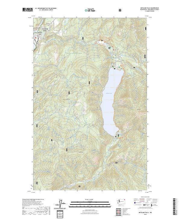 US Topo 7.5-minute map for Metaline Falls WA – American Map Store