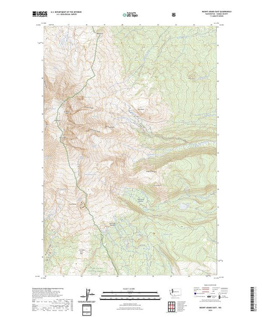 US Topo 7.5-minute map for Mount Adams East WA – American Map Store