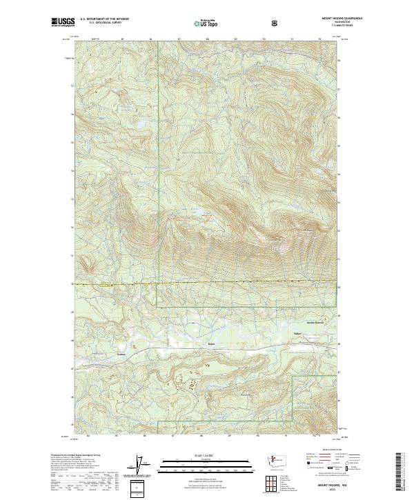 US Topo 7.5-minute map for Mount Higgins WA – American Map Store