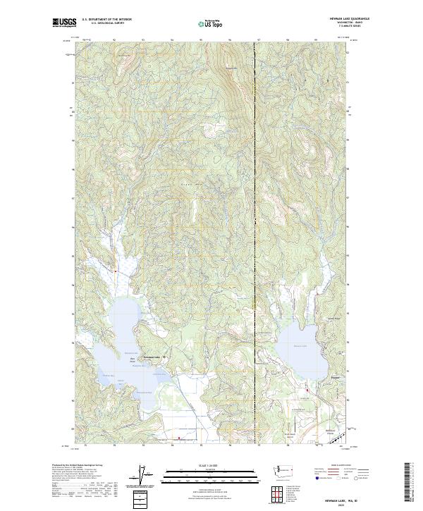 US Topo 7.5-minute map for Newman Lake WAID – American Map Store