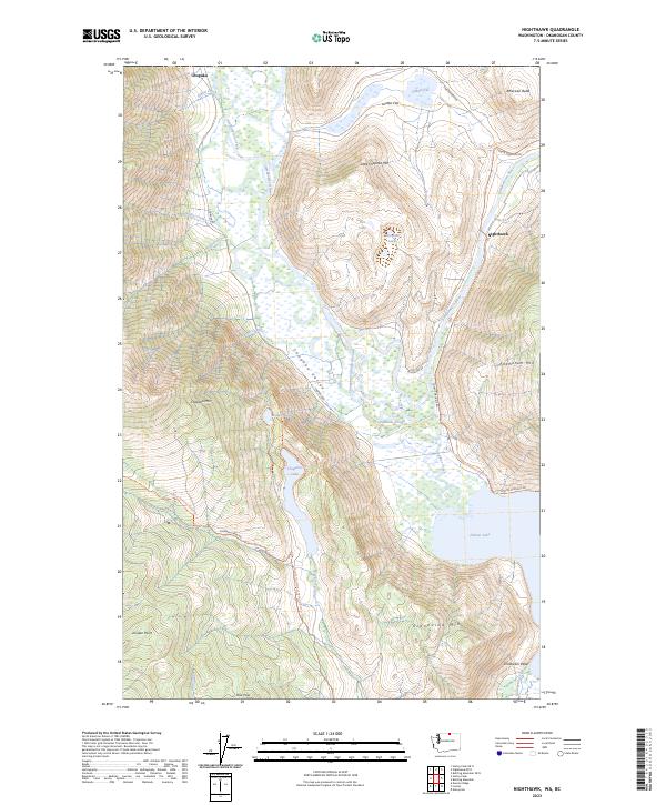 US Topo 7.5-minute map for Nighthawk WABC – American Map Store