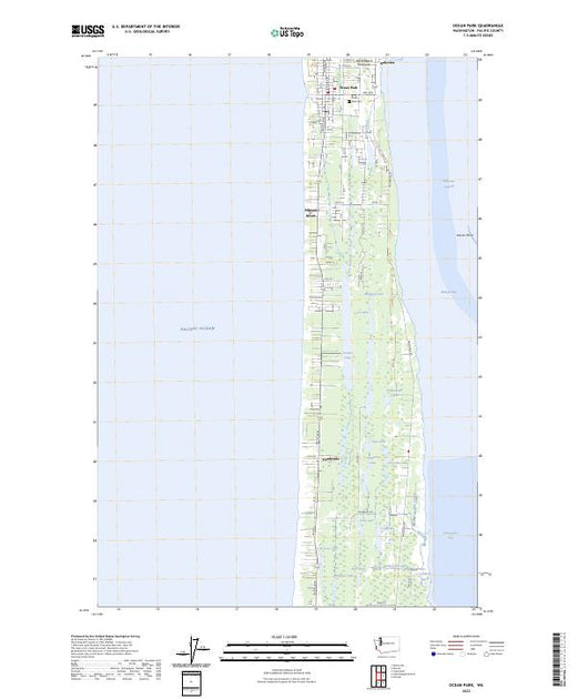 US Topo 7.5-minute map for Ocean Park WA – American Map Store