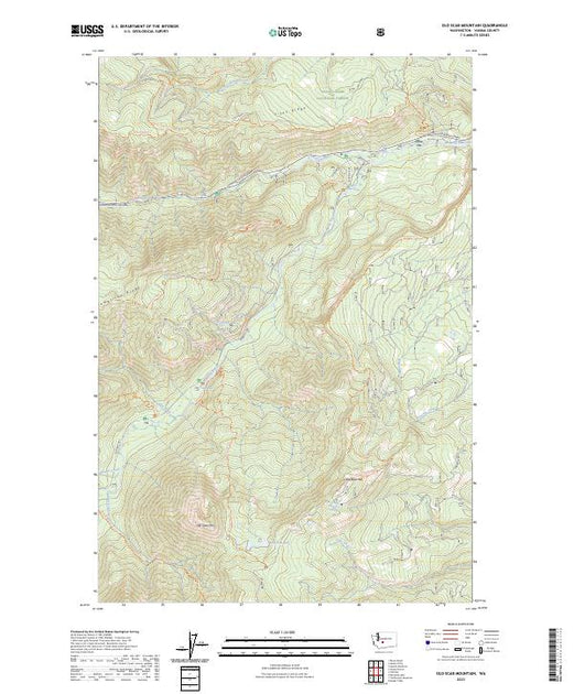 US Topo 7.5-minute map for Old Scab Mountain WA – American Map Store