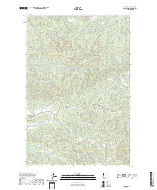 US Topo 7.5-minute map for Pluvius WA – American Map Store