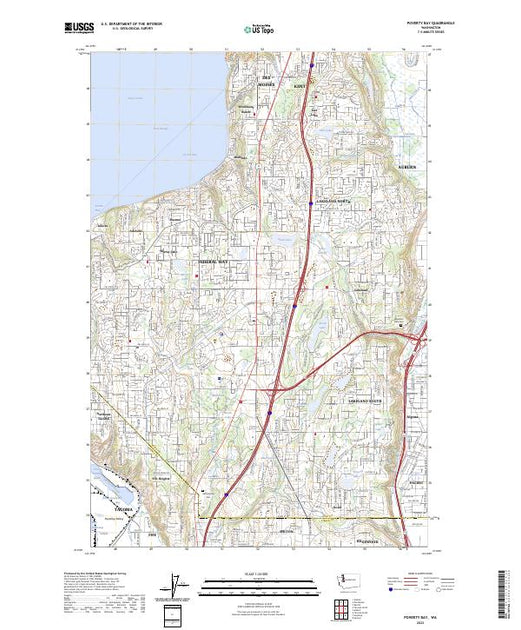 US Topo 7.5-minute map for Poverty Bay WA – American Map Store
