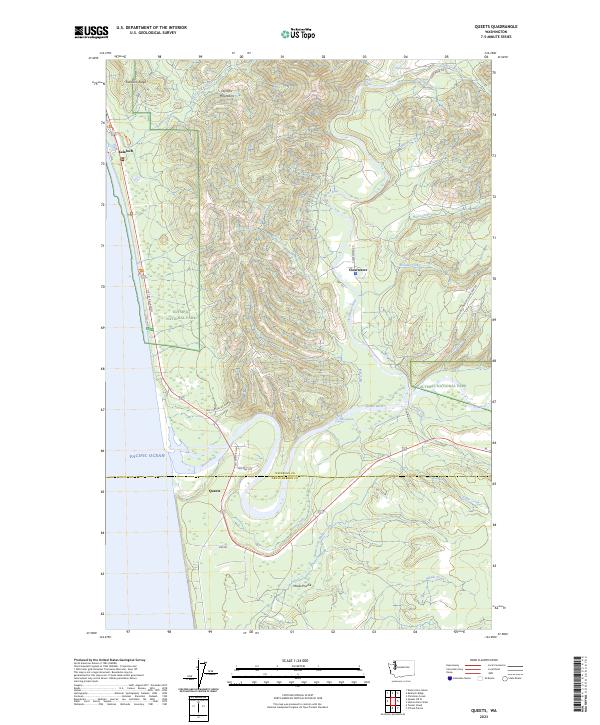 US Topo 7.5-minute map for Queets WA – American Map Store