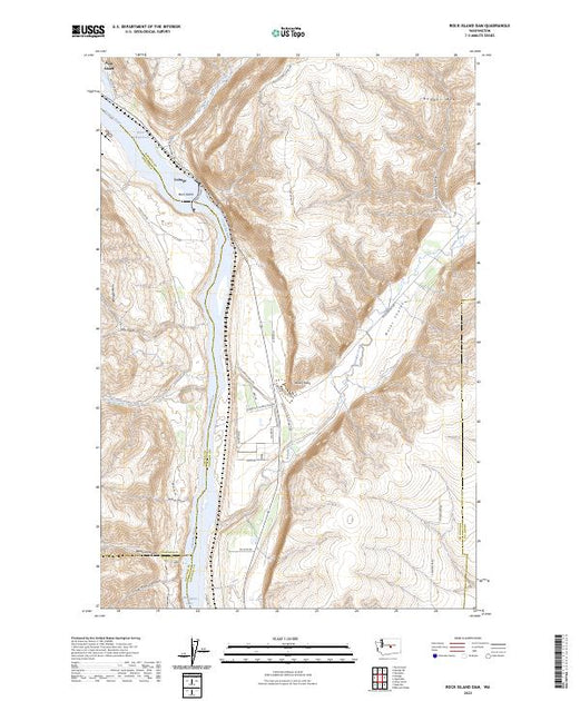US Topo 7.5-minute map for Rock Island Dam WA – American Map Store