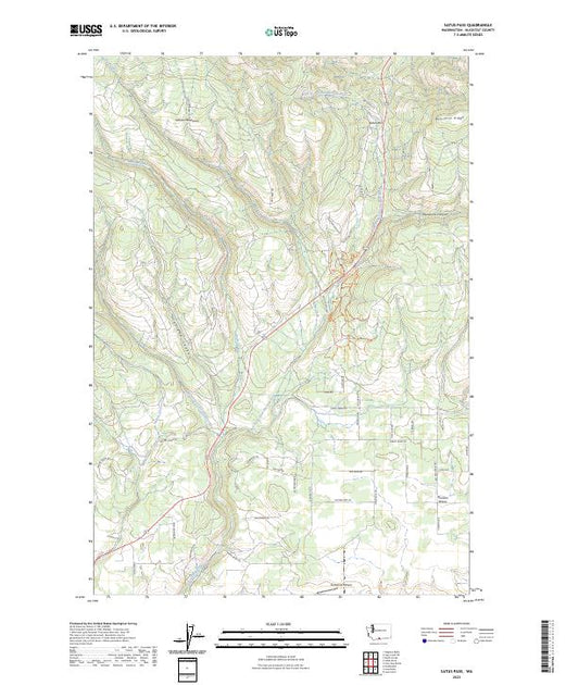US Topo 7.5-minute map for Satus Pass WA – American Map Store