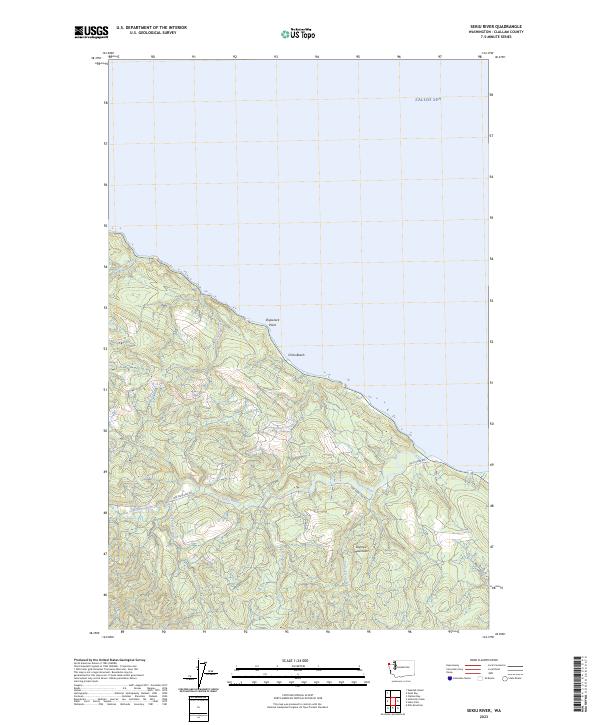 US Topo 7.5-minute map for Sekiu River WA – American Map Store