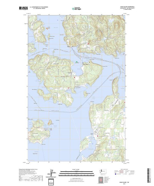 US Topo 7.5-minute map for Shaw Island WA – American Map Store