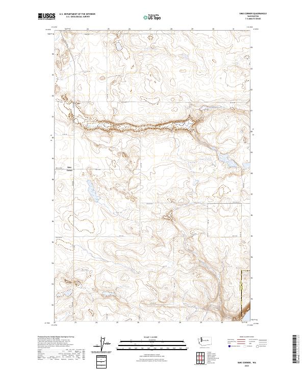 US Topo 7.5-minute map for Sims Corner WA – American Map Store