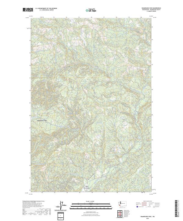 US Topo 7.5-minute map for Skamokawa Pass WA – American Map Store