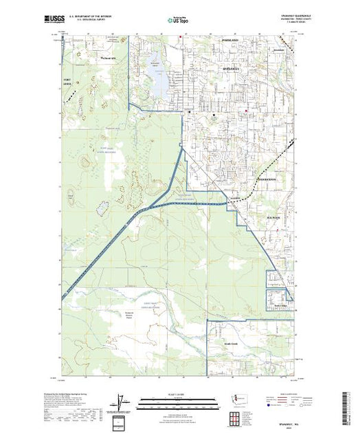 US Topo 7.5-minute map for Spanaway WA – American Map Store