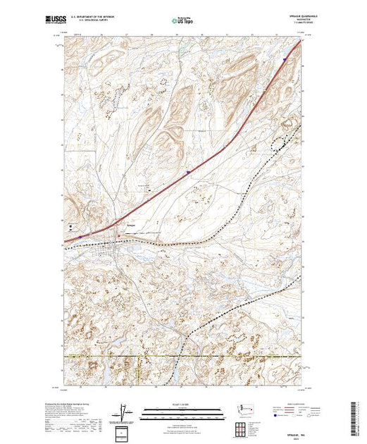 US Topo 7.5-minute map for Sprague WA – American Map Store