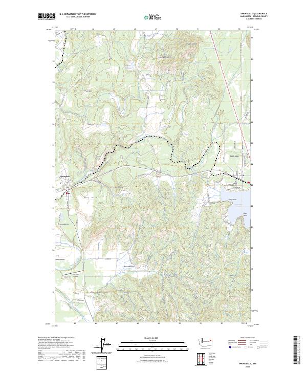 US Topo 7.5-minute map for Springdale WA – American Map Store