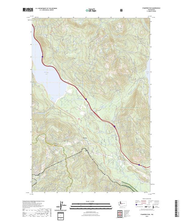 US Topo 7.5-minute map for Stampede Pass WA – American Map Store